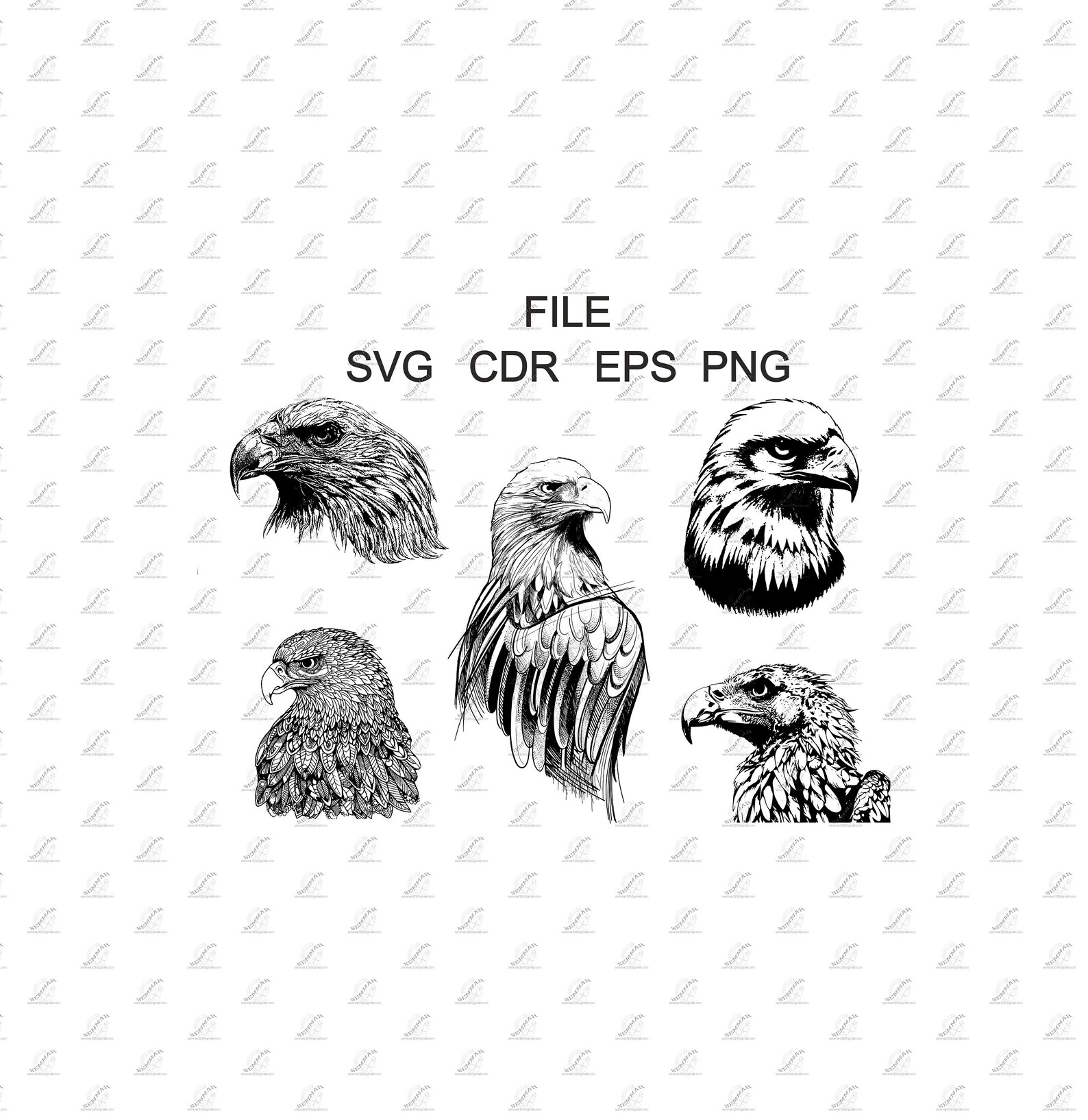 Bald Eagle Svg. Digital File. File for Laser, Cricket, Textile Printer ...