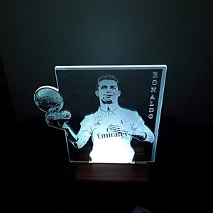 Cristiano Ronaldo Led Lamp. Manchester United Football Player. Gift for ...