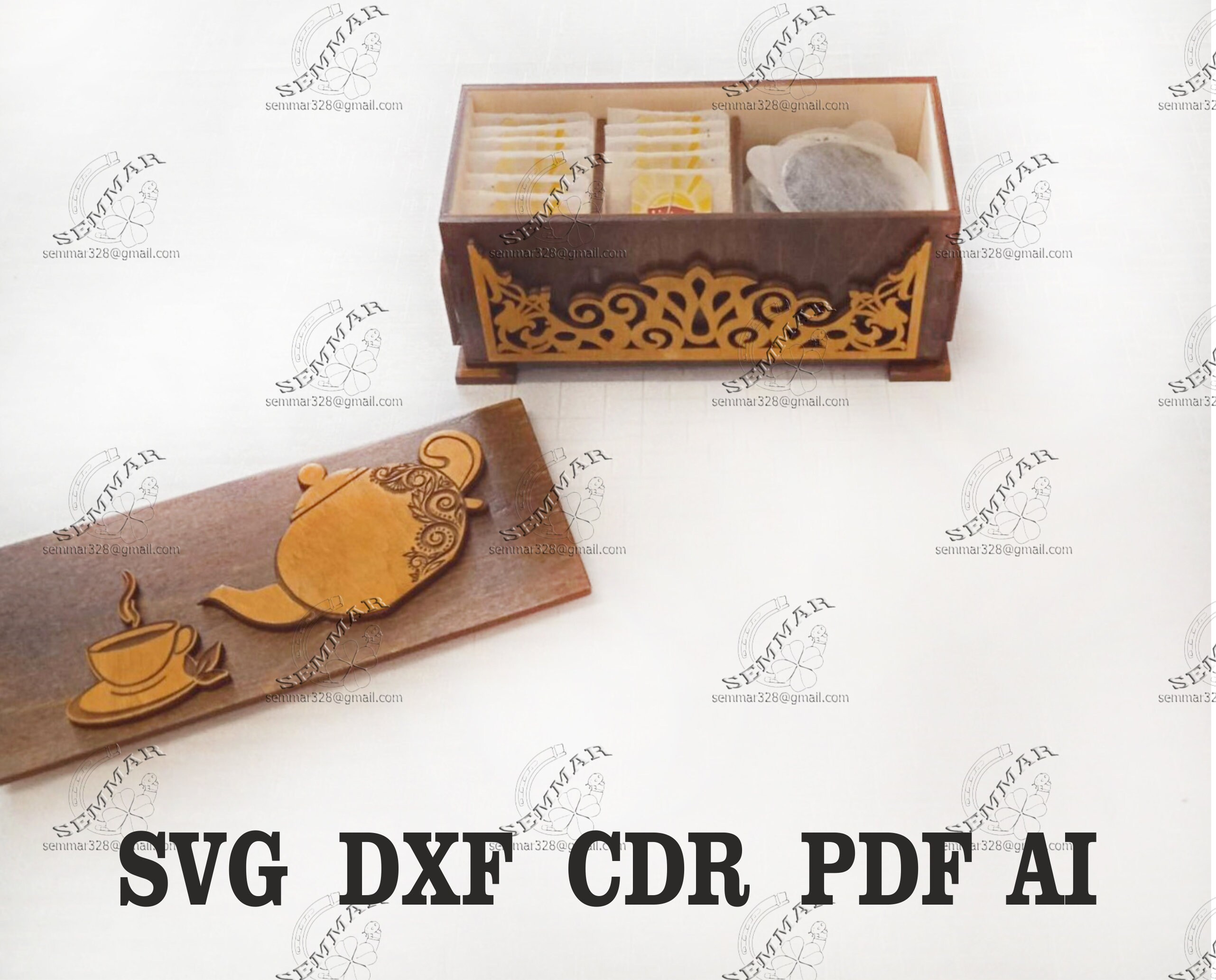 Tea Box Svg. Laser Cut File. Material - 3mm and 4mm. Digital File for ...