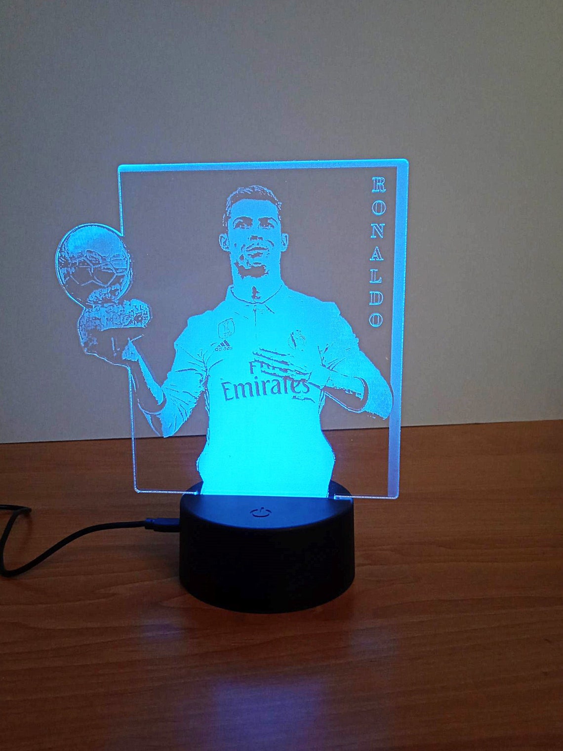 Cristiano Ronaldo Led Lamp. Manchester United Football Player. Gift for ...