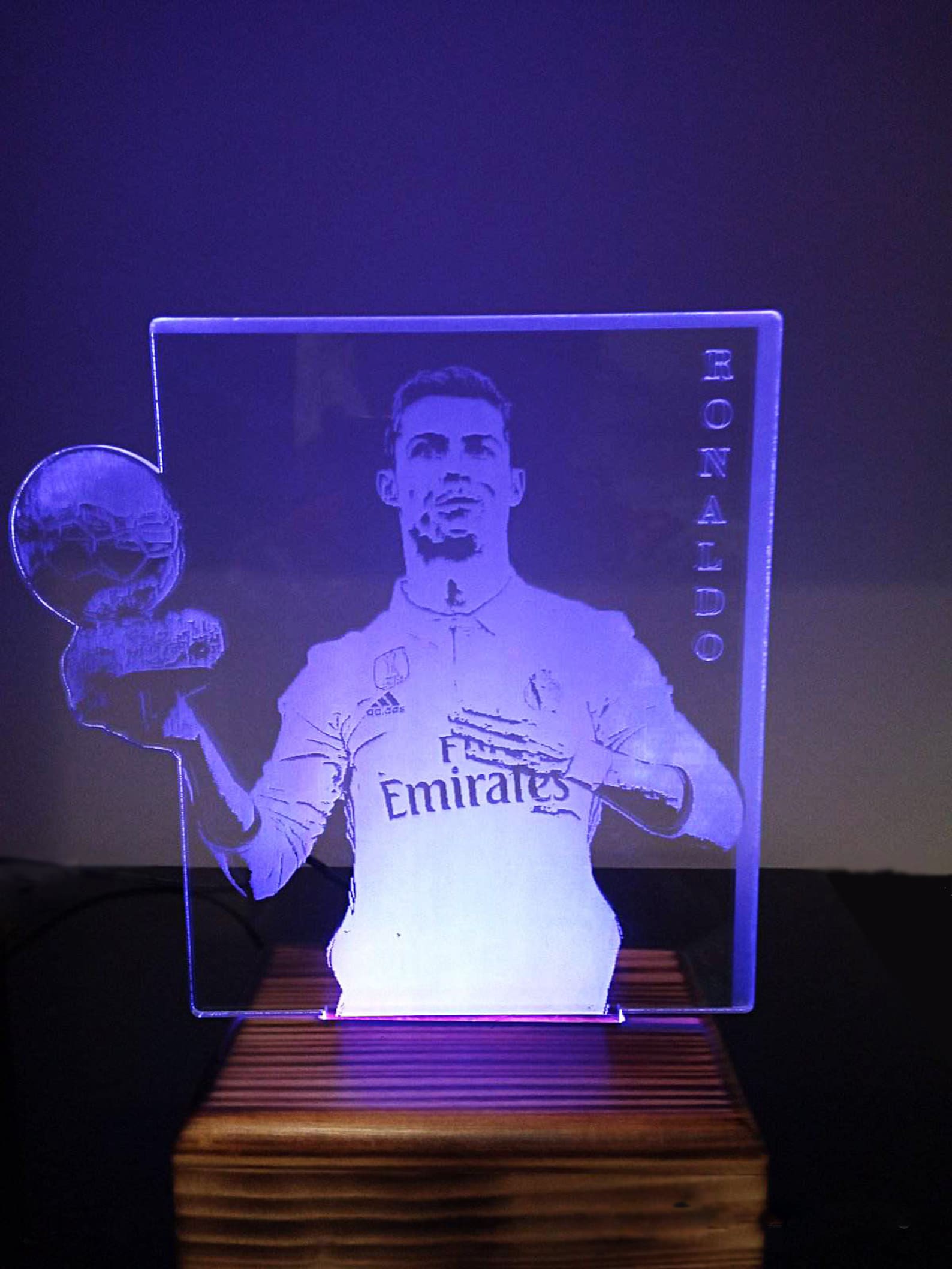 Cristiano Ronaldo Led Lamp. Manchester United Football Player. Gift for ...