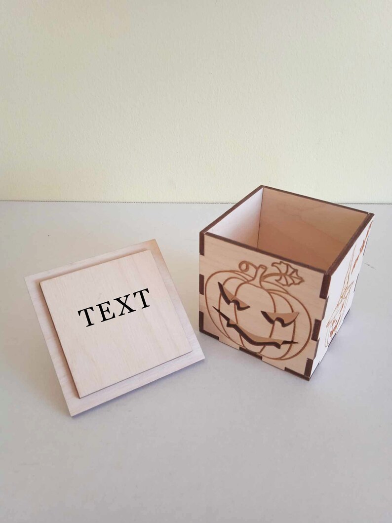 Handmade Pine Halloween Box, Engraved Pumpkin Decor - Etsy