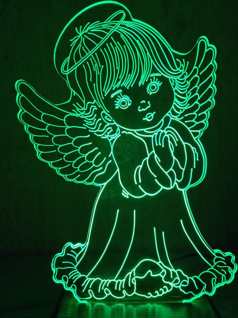 Angel Led Lamp. Led Lamp With Remote Control. Multicolored Light. Child ...