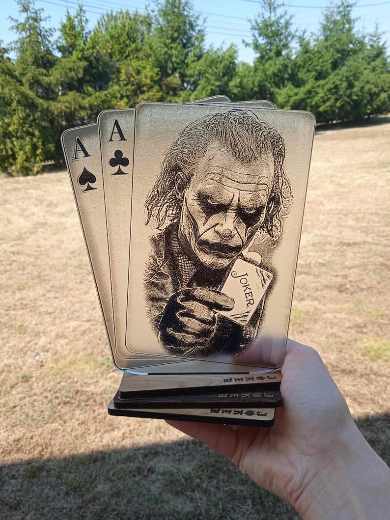 Unique Joker Statue With Oak Base Personalized Gift for Card Players ...
