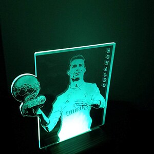 Cristiano Ronaldo Led Lamp. Manchester United Football Player. Gift for ...