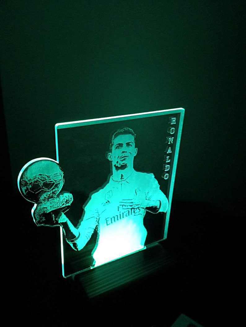 Cristiano Ronaldo Led Lamp. Manchester United Football Player. Gift for ...