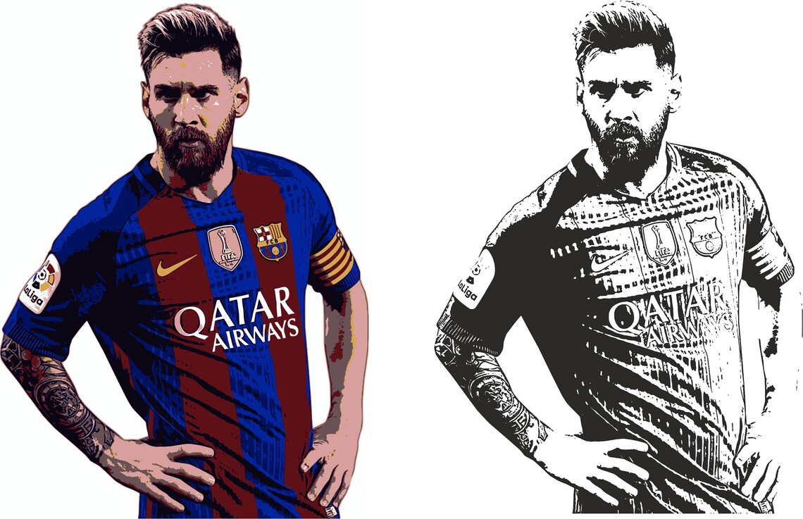 Lionel Messi Svg. Vector Art. Messi File for Engraving, Printable ...