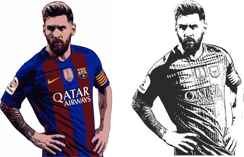 Lionel Messi Svg. Vector Art. Messi File for Engraving, Printable ...