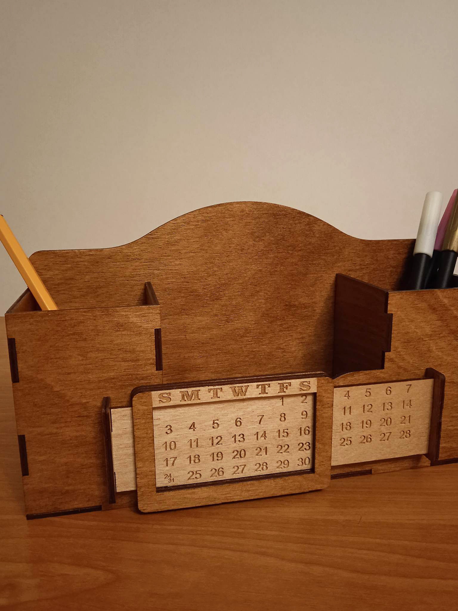 Personalized Desk Organizer. Multi-functional Wooden Organizer ...