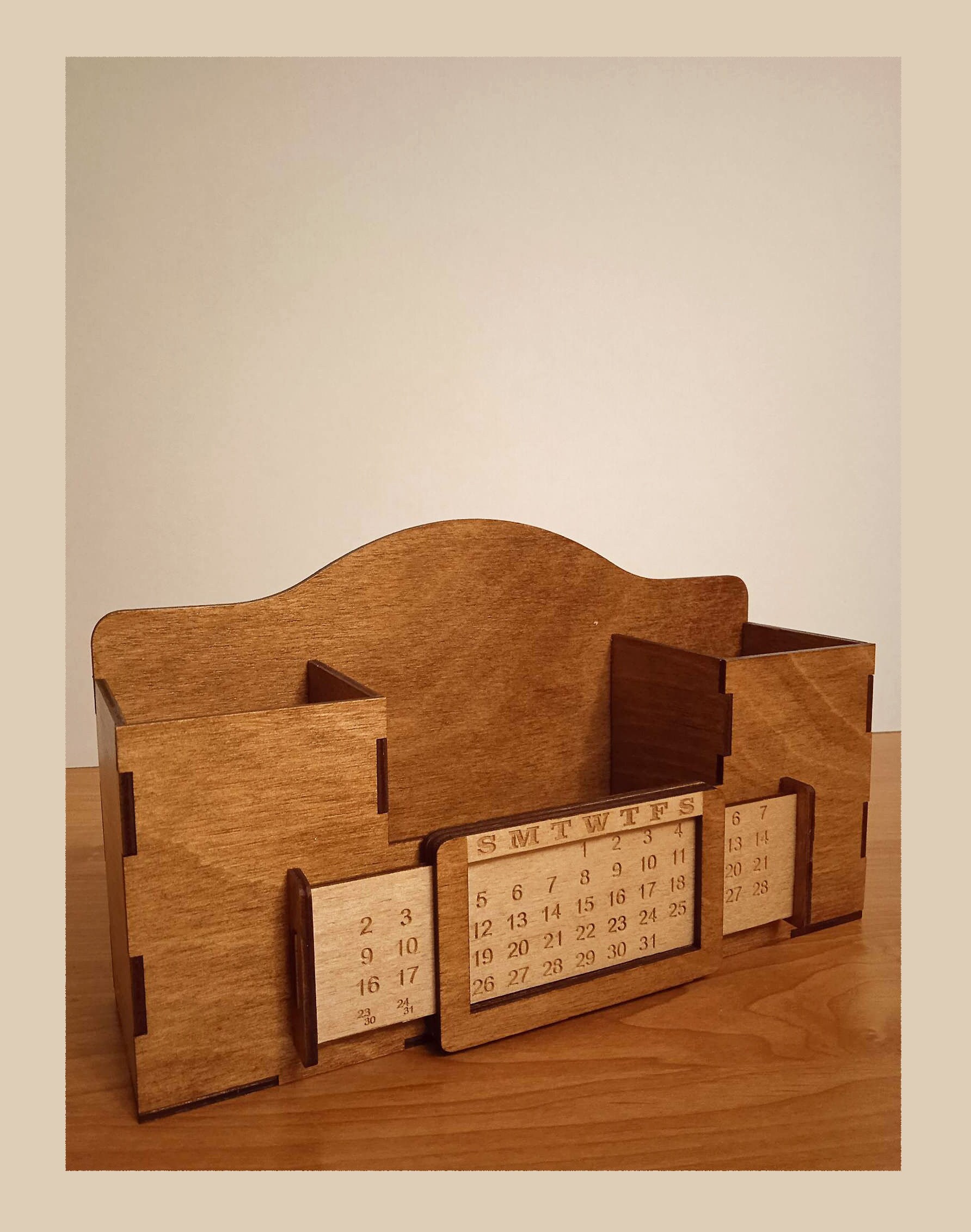 Personalized Desk Organizer. Multi-functional Wooden Organizer ...