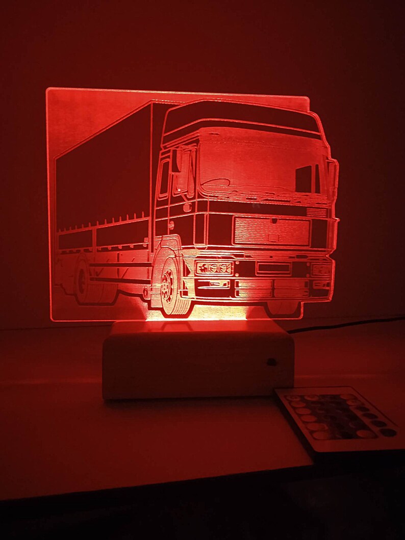 Auto Lamp 3d. LED Truck. Lamp With Remote Control. 16 Colors of Light ...