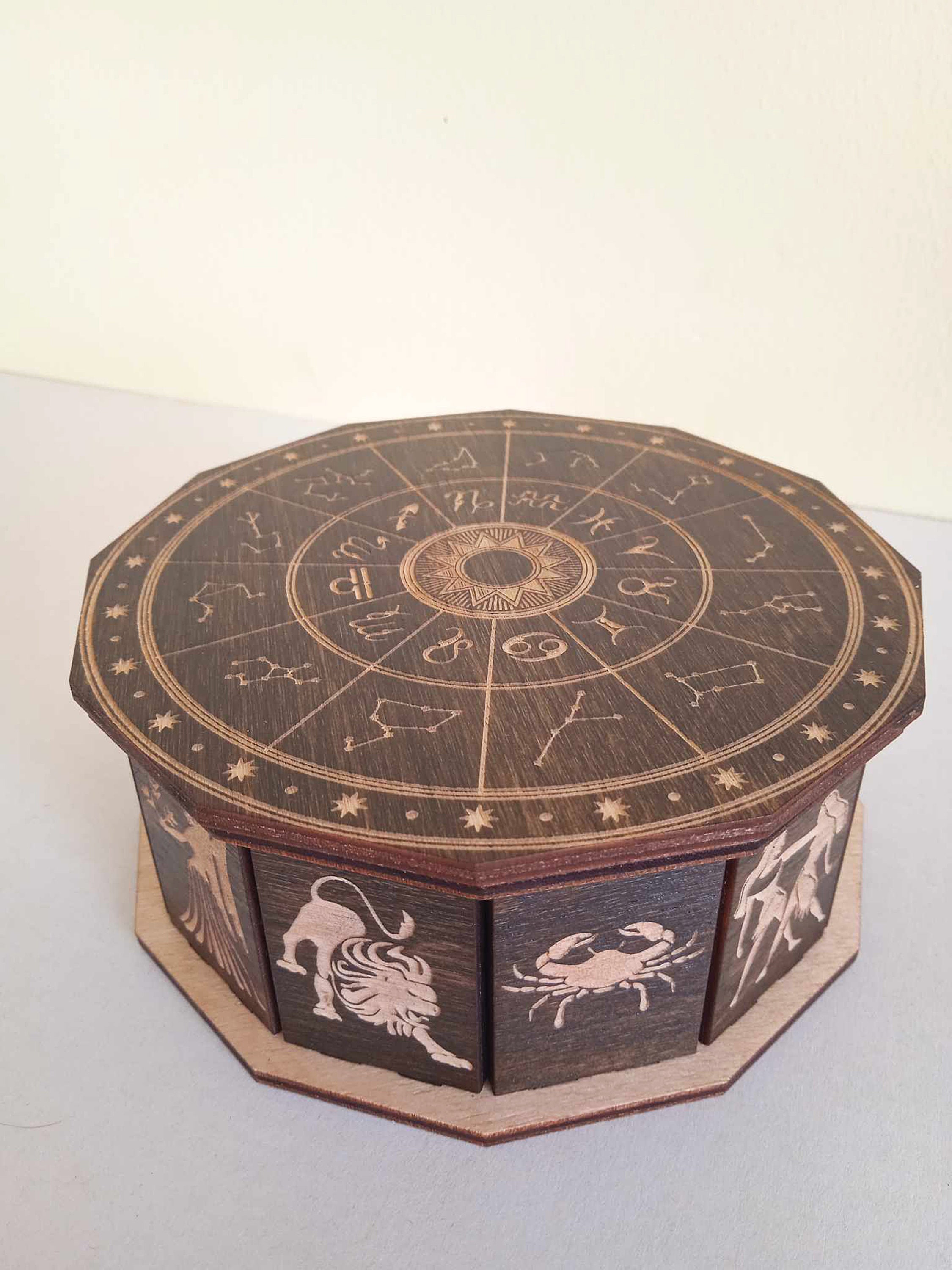 Zodiac Box. All Signs of the Zodiac. Constellation Box. Wooden Box for ...