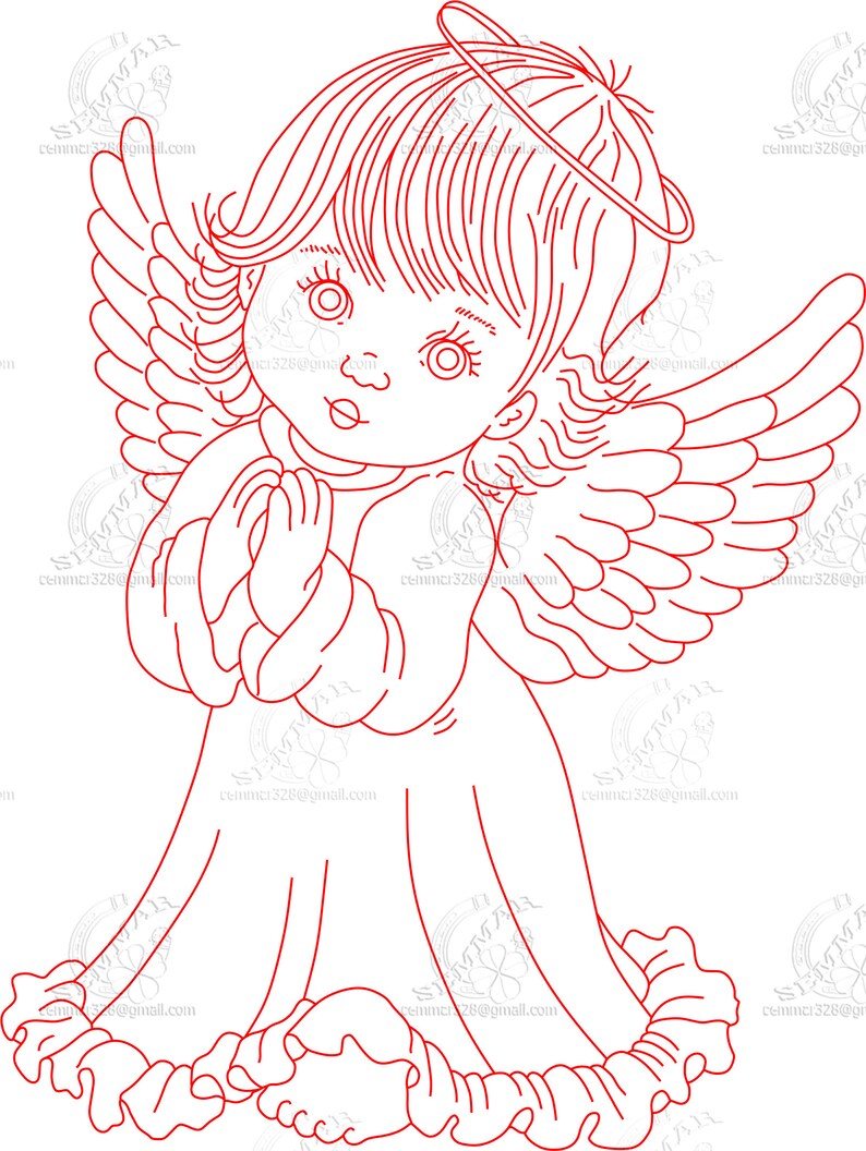 Angel Digital File. File for CNC, Plotter, Laser, Textile Printer. Pdf ...