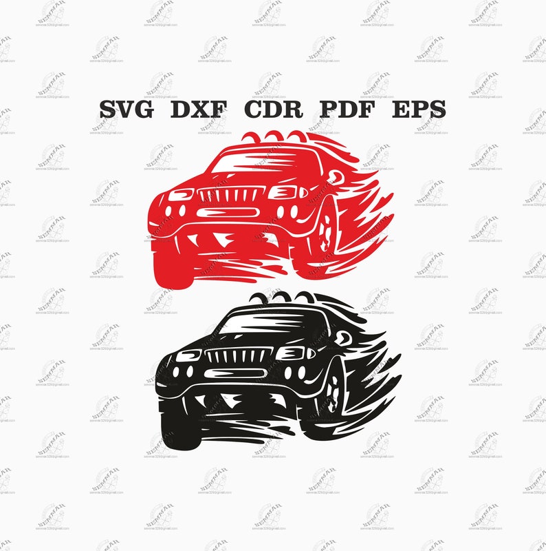 Car Digital File. File for CNC, Plotter, Laser, Textile Printer. Pdf ...