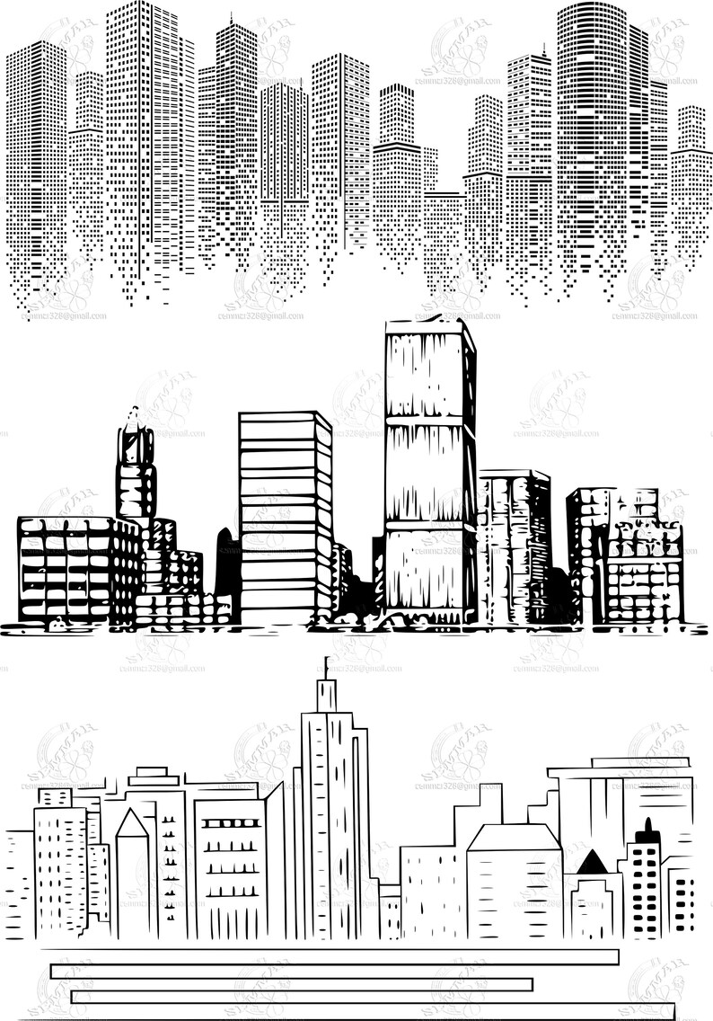 Buildings Svg. Digital File. File for Laser, Textile Printer, CNC. Pdf ...