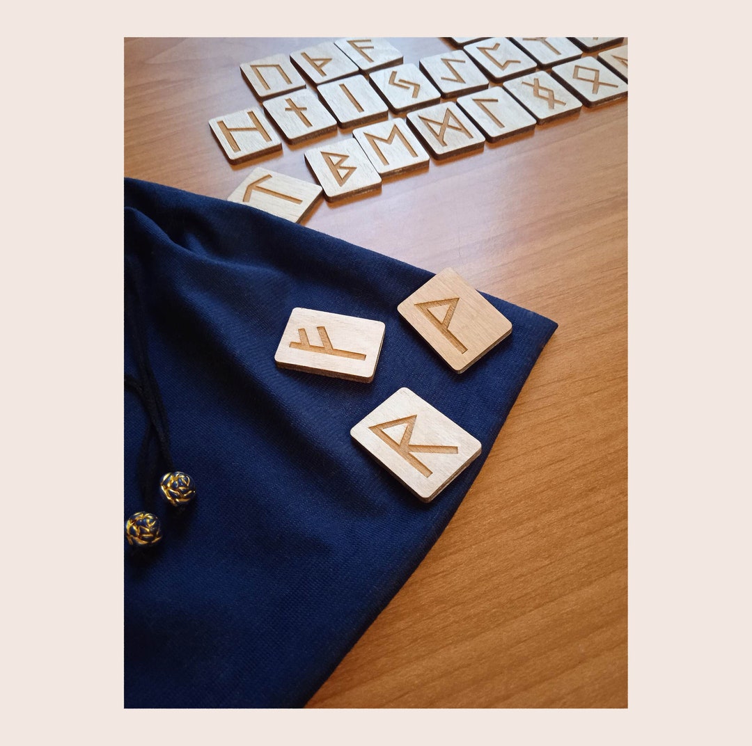 Scandinavian Runes Rune Bag. Set of Handmade Wooden Runes With a Bag ...