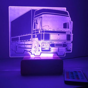 Auto Lamp 3d. LED Truck. Lamp With Remote Control. 16 Colors of Light ...