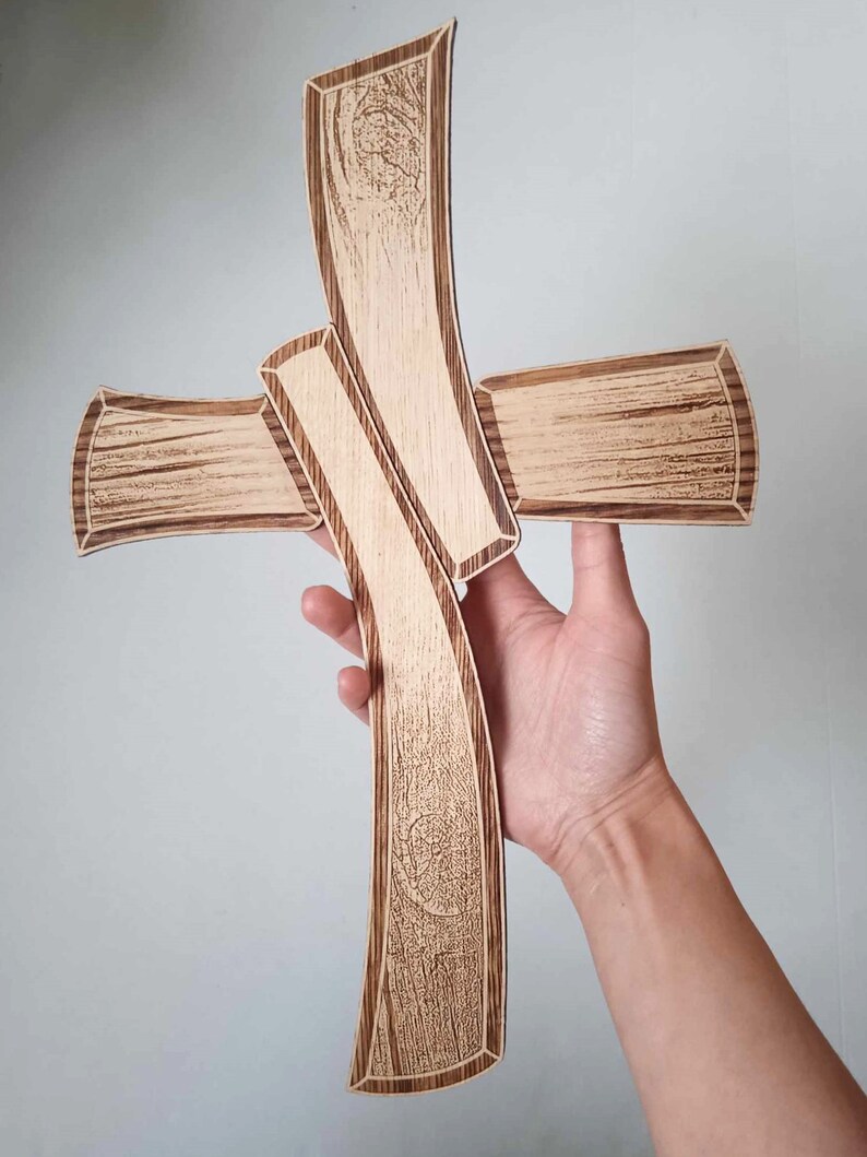 Large Wall Cross. Unusual Wooden Cross. Christian Wall Decor. Wall Art ...