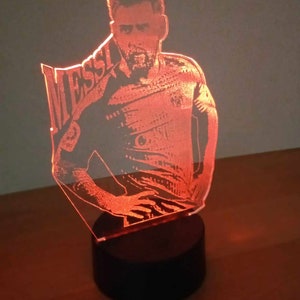 Lionel Messi Led Lamp. Soccer Lamp, Football Player. Gift for Football ...