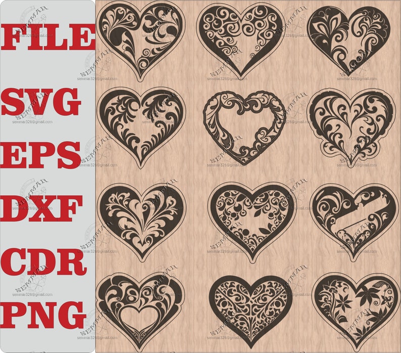 Corazón svg. archivo digital. archivo de corte láser de corazón ...