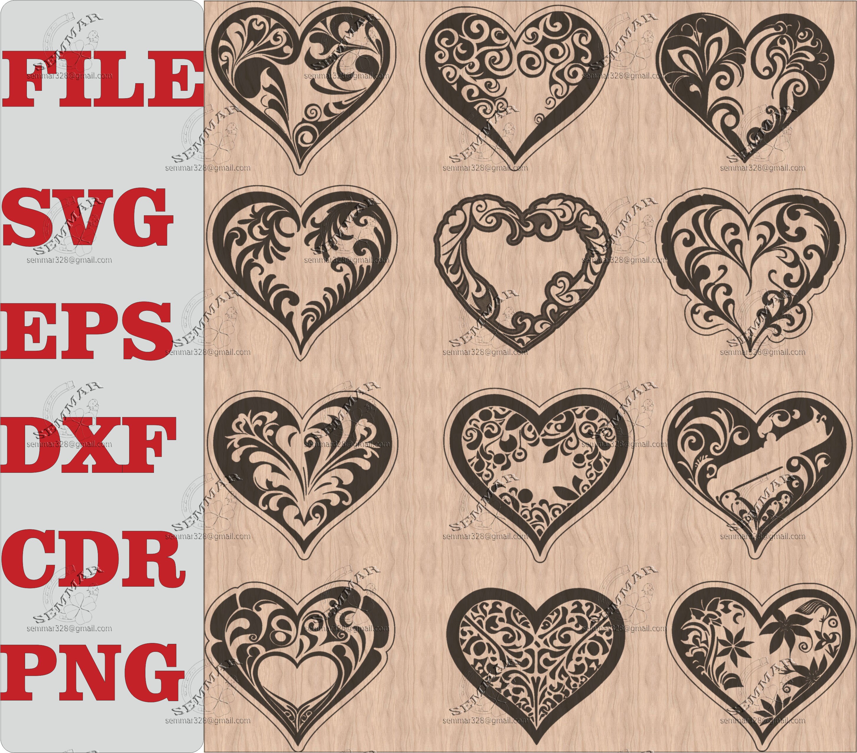 Heart Svg. Digital File. Heart Laser Cut File, Cricut Cut File, Print ...