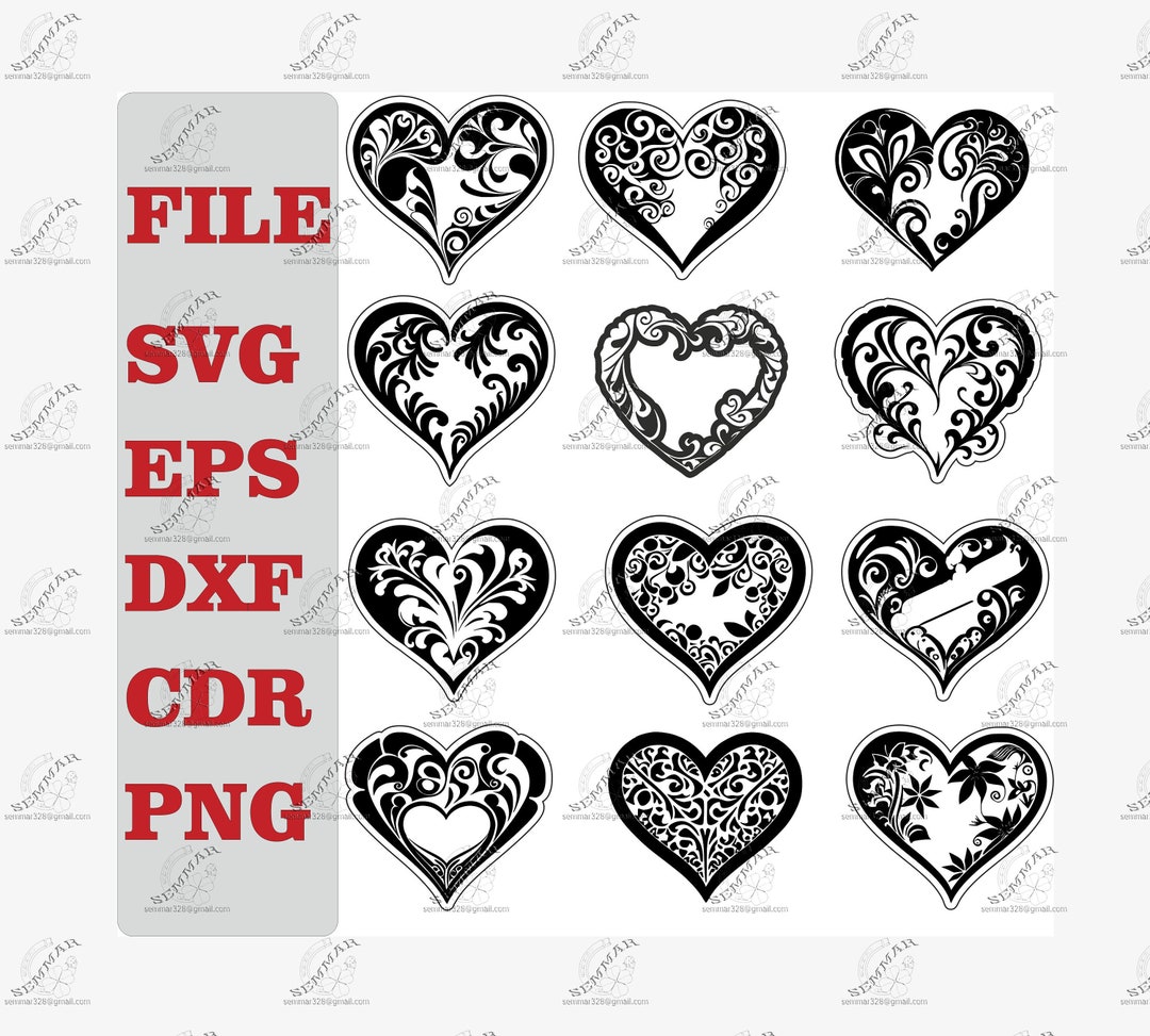 Heart Svg. Digital File. Heart Laser Cut File, Cricut Cut File, Print ...