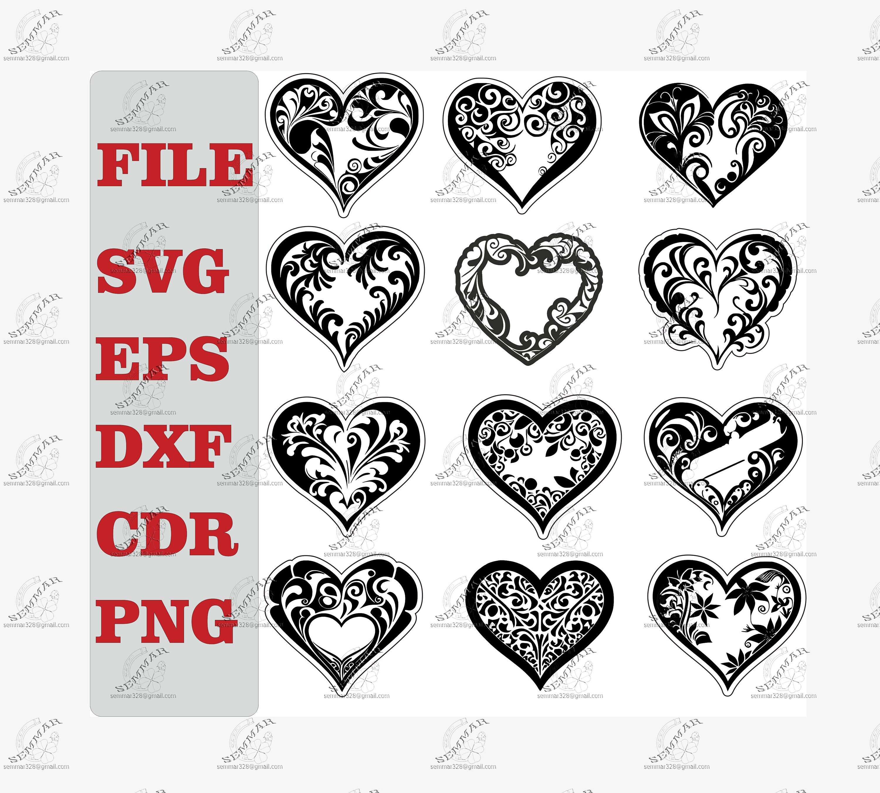 Heart Svg. Digital File. Heart Laser Cut File, Cricut Cut File, Print ...
