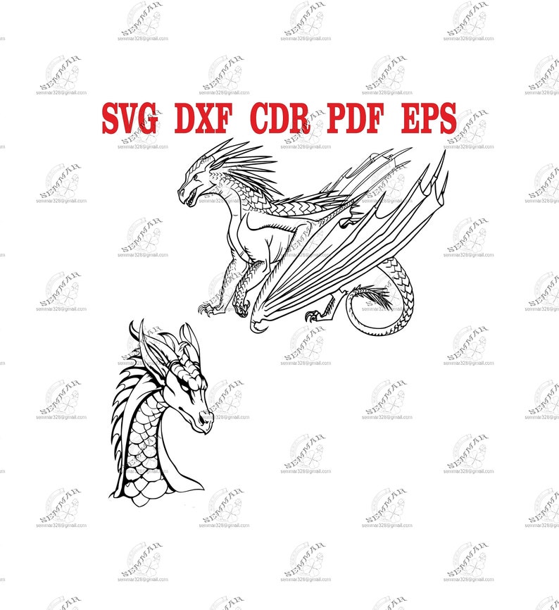 SVG File of Dragon. Digital File for CNC, Plotter, Cricut, Laser ...