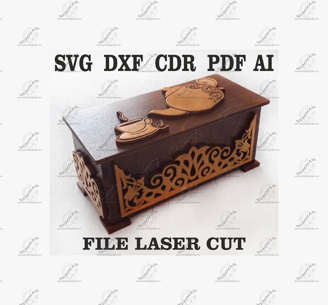 Tea Box Svg. Laser Cut File. Material - 3mm and 4mm. Digital File for ...