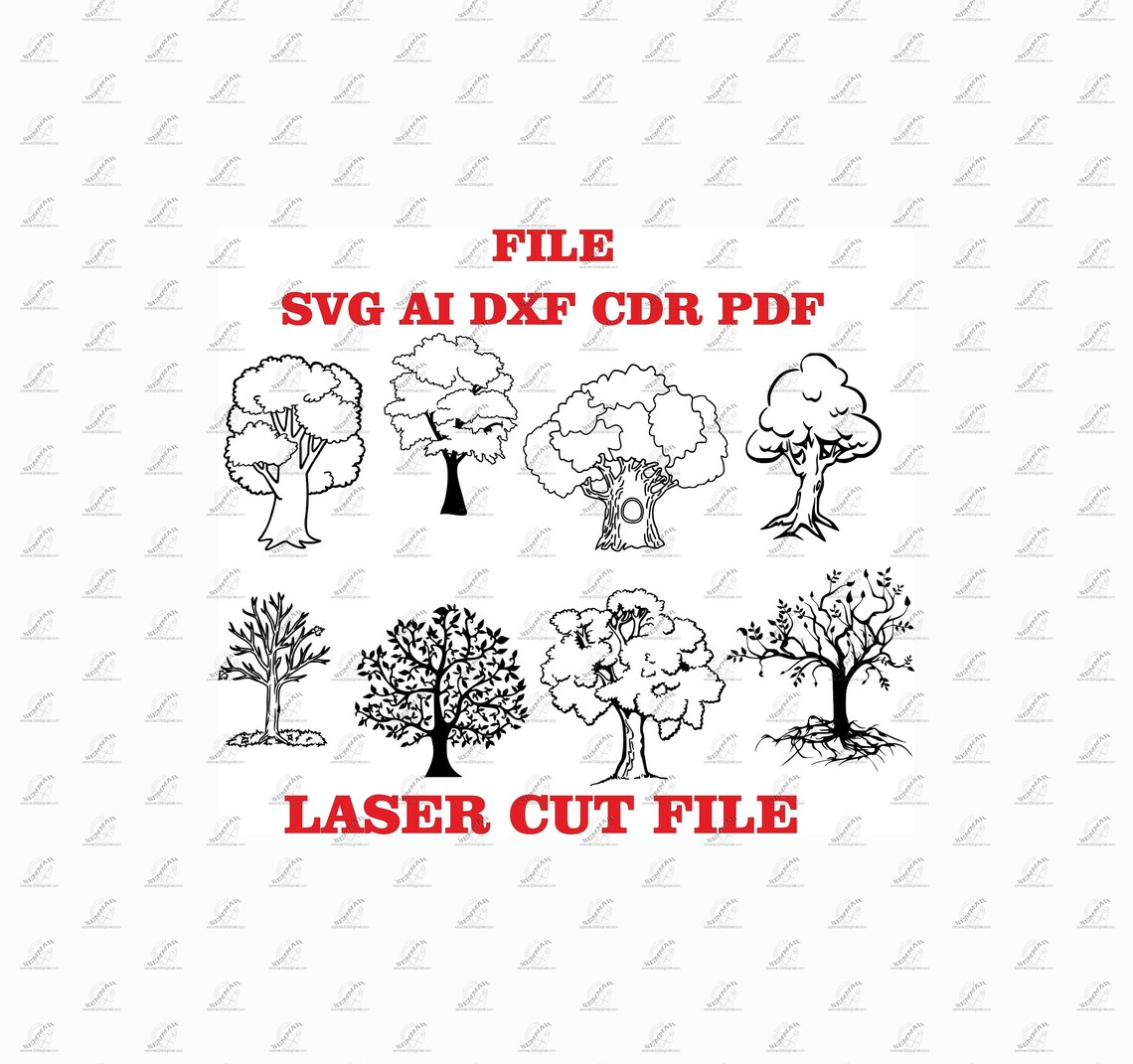 Tree Svg. Tree Crown Digital File. File for CNC, Plotter, Cricut, Laser ...