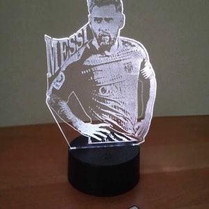 Lionel Messi Led Lamp. Soccer Lamp, Football Player. Gift for Football ...
