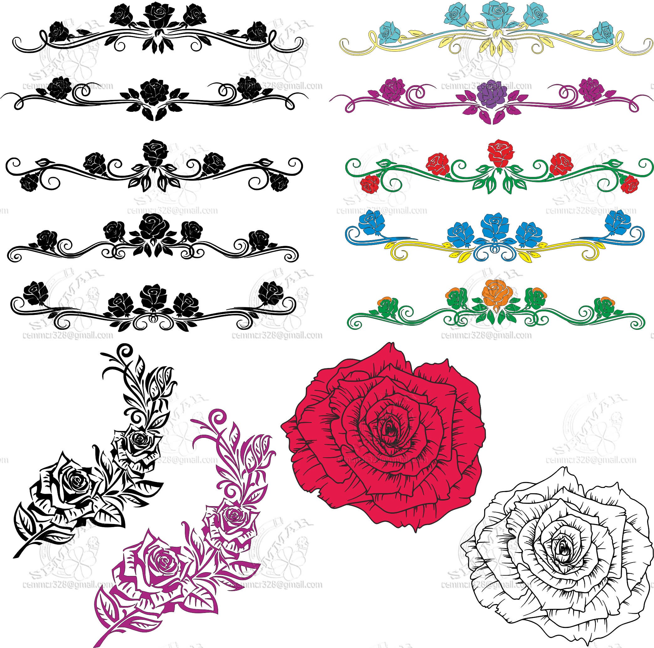 Line Separator Flowers Digital File. File for CNC Plotter - Etsy