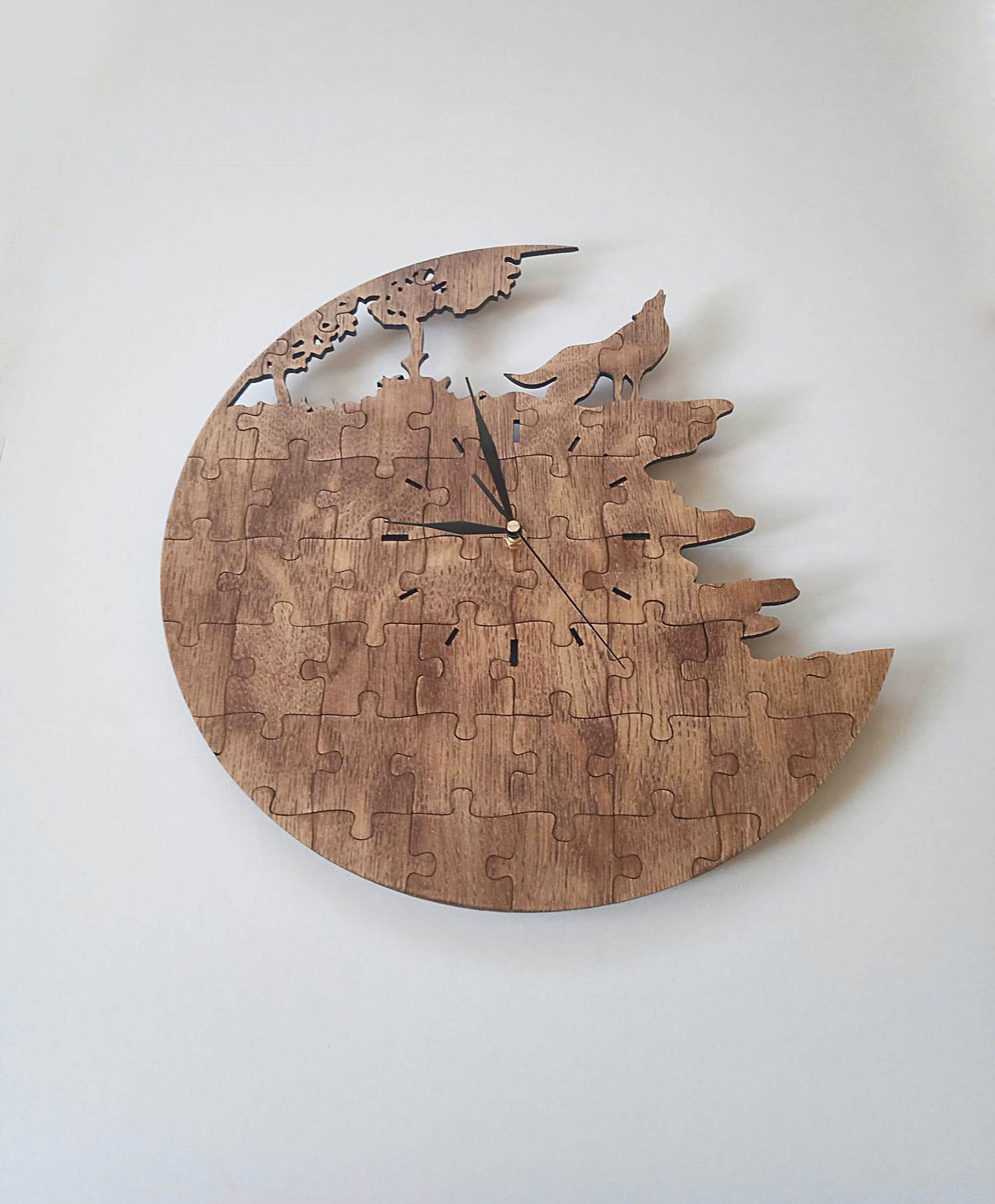 Wall Clock. Wooden Oak Wall Clock. Round Wall Clock - Etsy