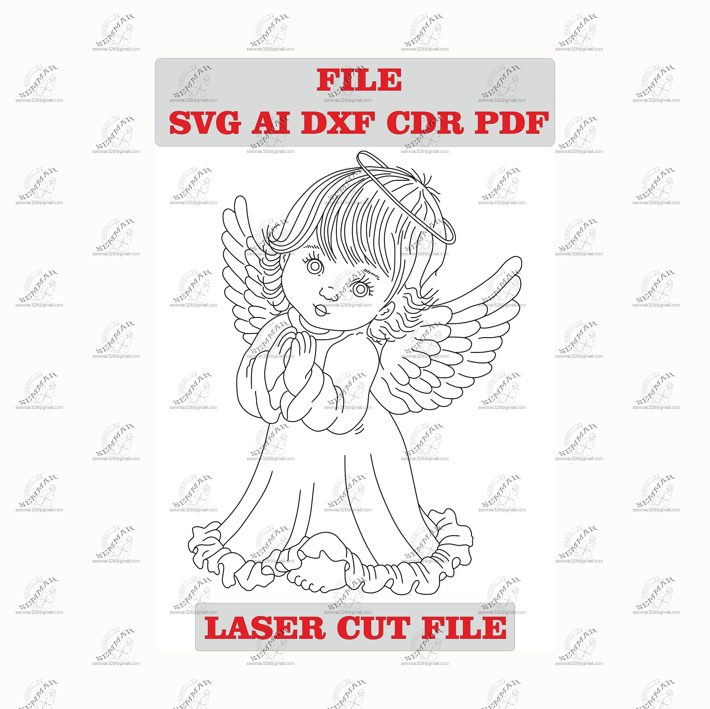 Angel Digital File. File for CNC, Plotter, Laser, Textile Printer. Pdf ...