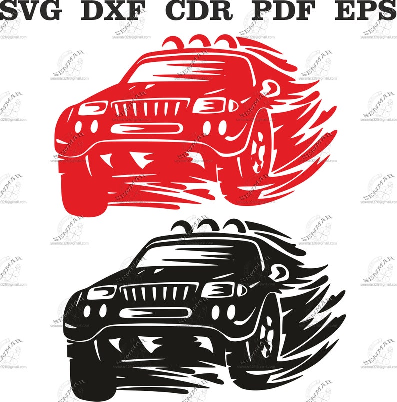 Car Digital File. File for CNC, Plotter, Laser, Textile Printer. Pdf ...
