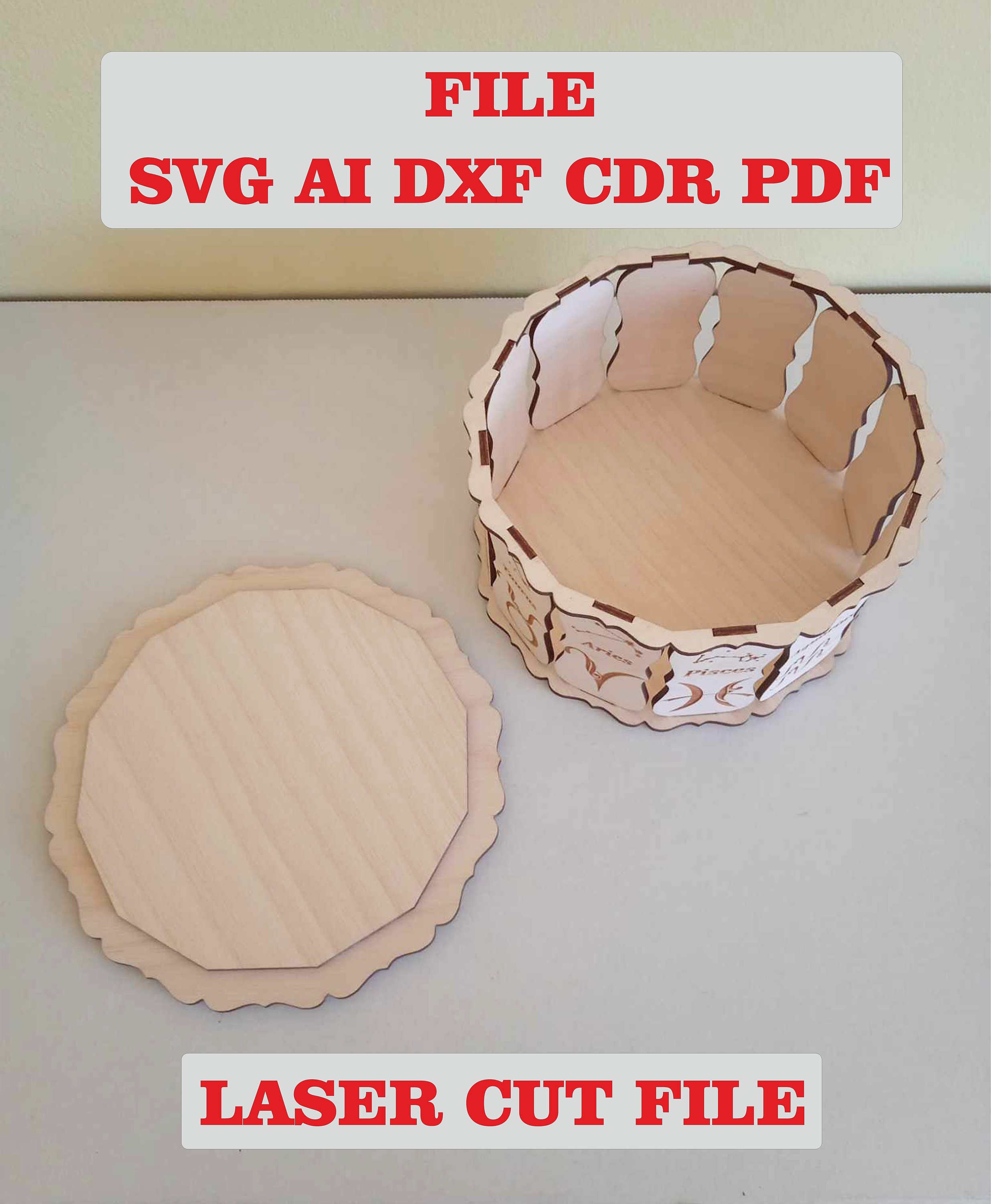 Zodiac Box Svg. Project Boxes for All Zodiac Signs. File for Laser ...