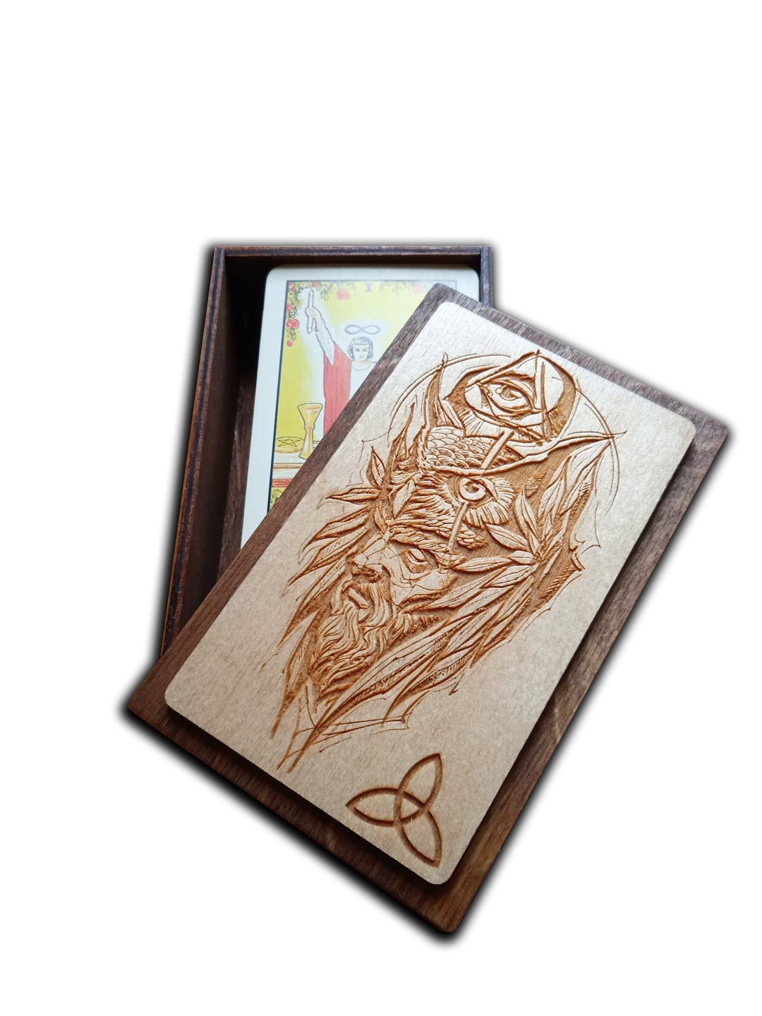 Cards Deck Fortune Telling. Tarot Cards in a Wooden Box. Divination ...