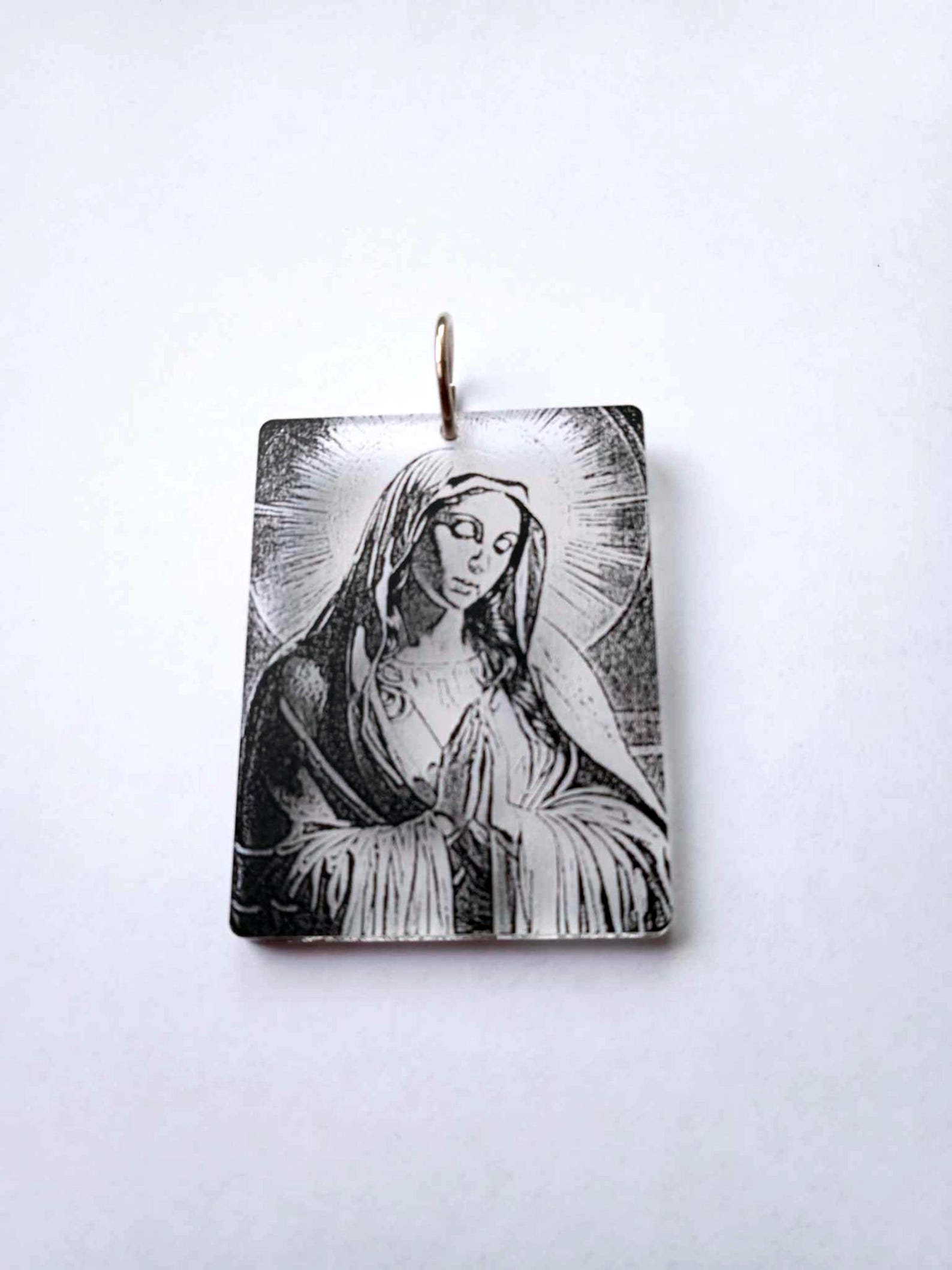 Double-sided Virgin Mary Car Pendant – Engraved Amulet Icon Gift - Etsy