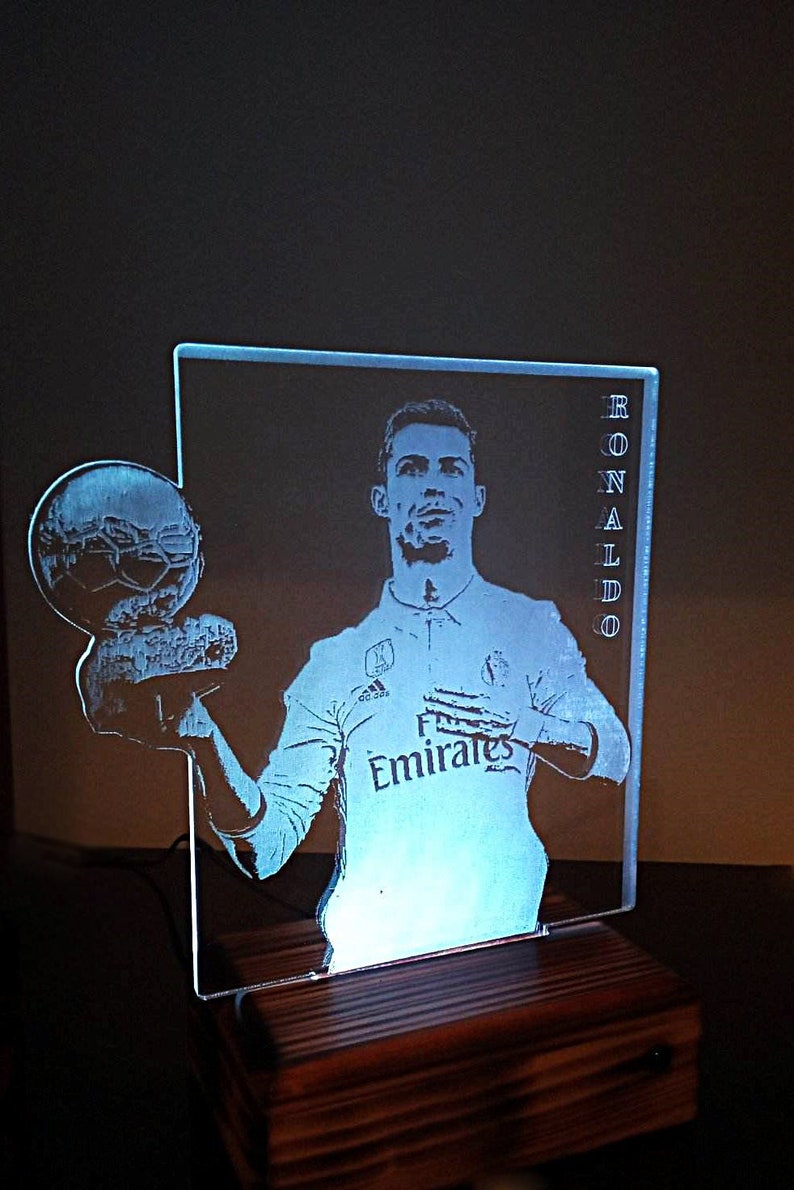 Cristiano Ronaldo Led Lamp. Manchester United Football Player. Gift for ...