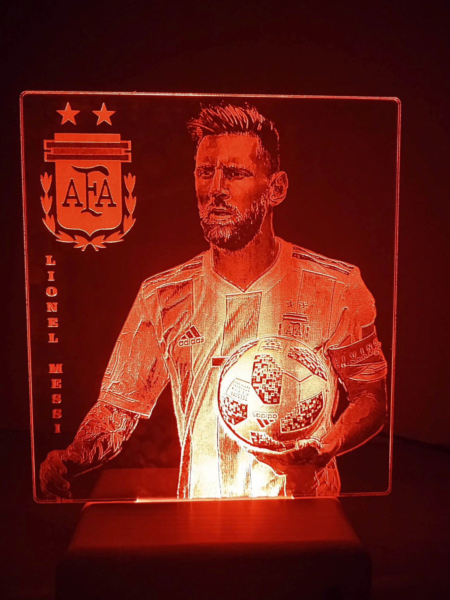 Lámpara Led Lionel Messi. Equipo de Argentina. El futbolista Leo Messi ...