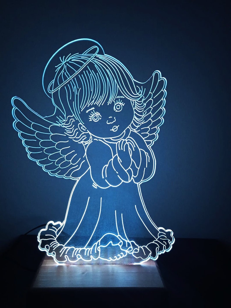 Angel Led Lamp. Led Lamp With Remote Control. Multicolored Light. Child ...