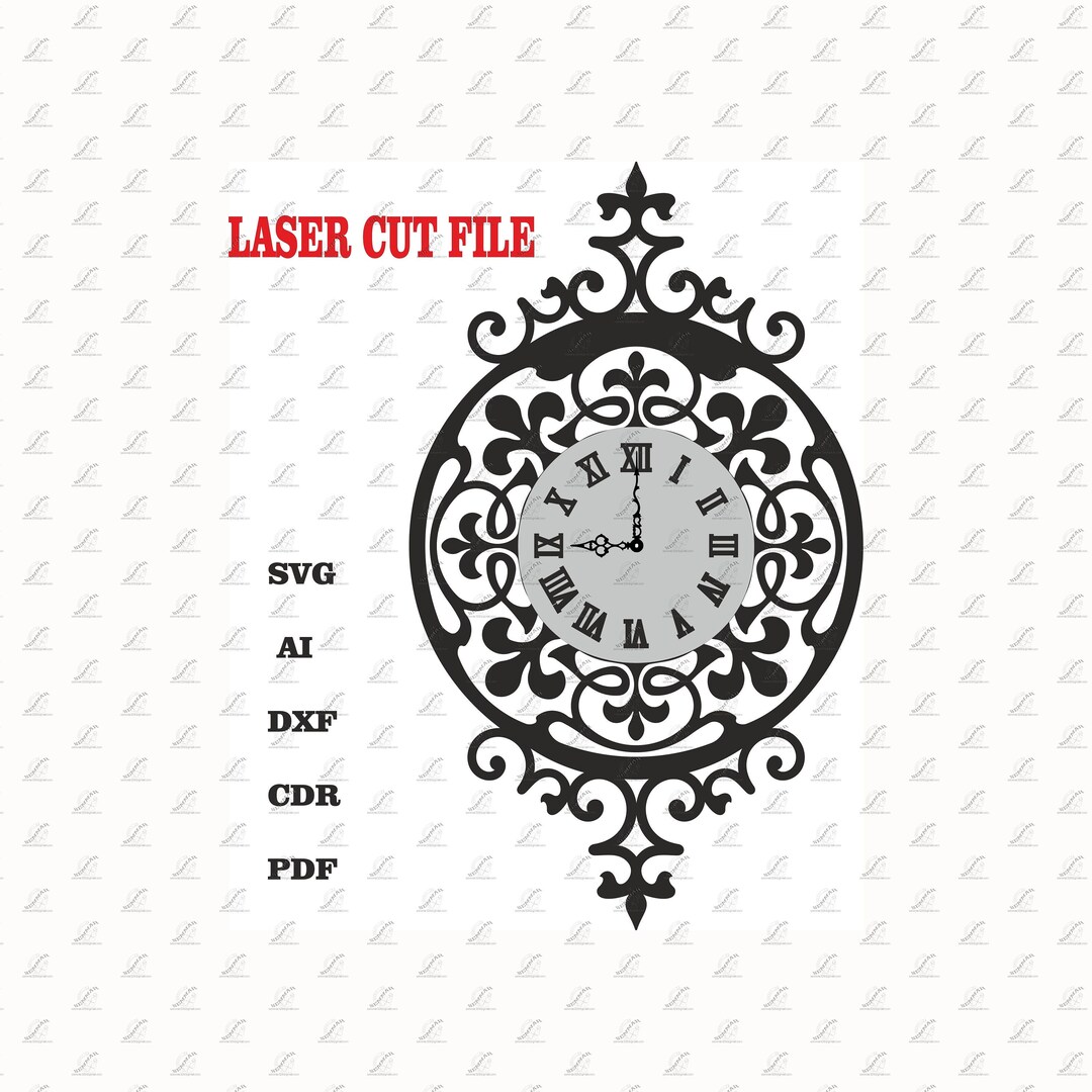 Wall Clock Svg. Digital File. File for Laser, Cricut, CNC. Pdf, Dxf ...