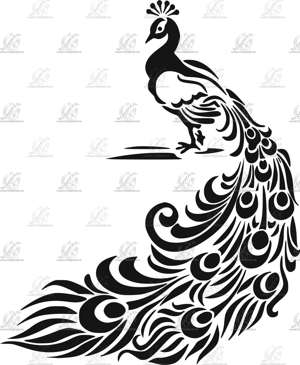 Peacock Digital File. File for CNC, Plotter, Laser, Textile Printer ...
