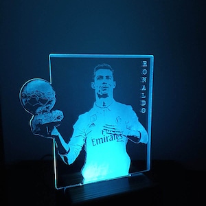 Cristiano Ronaldo Led Lamp. Manchester United Football Player. Gift for ...