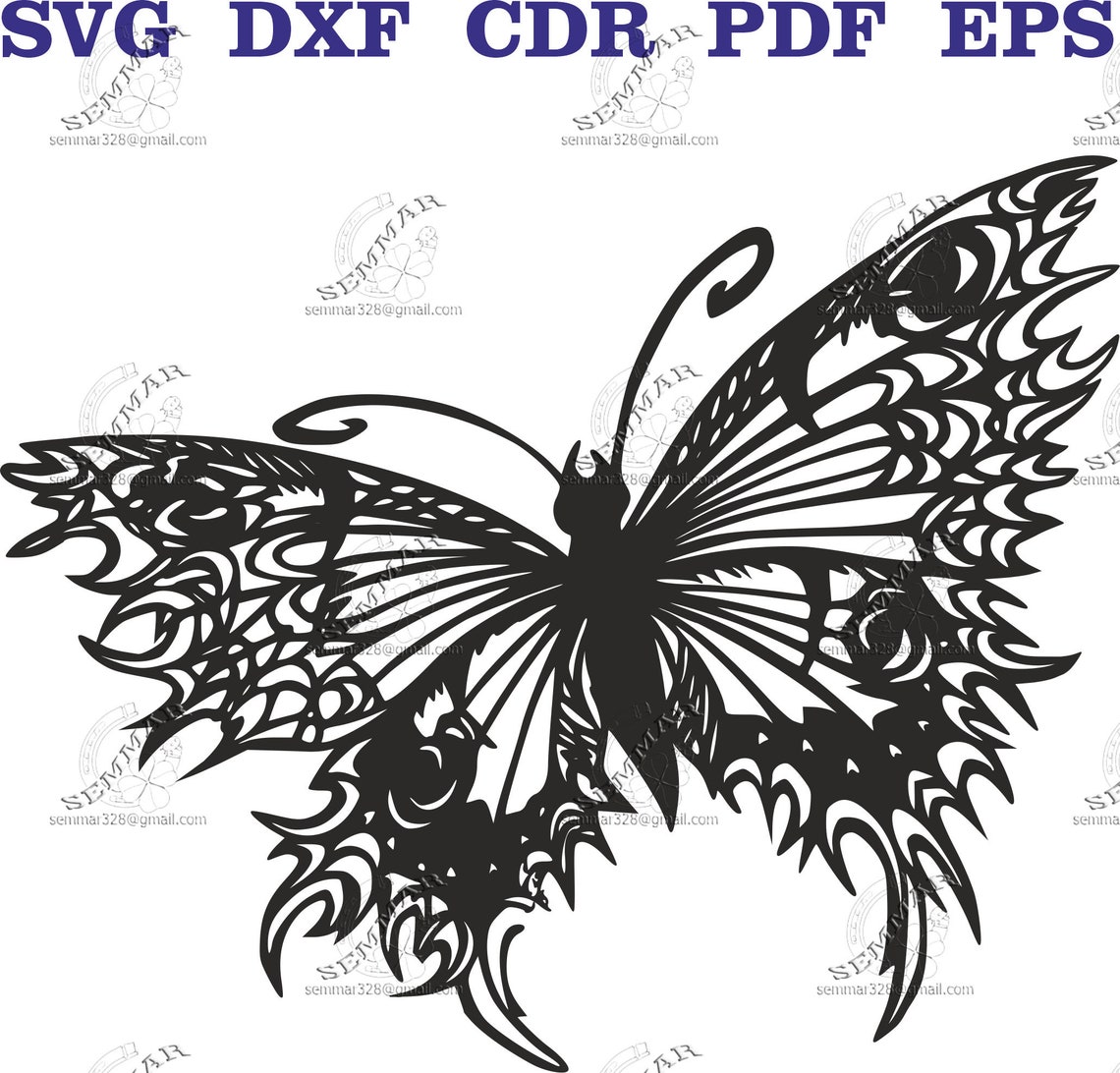 Butterfly Digital File, File for CNC, Plotter, Laser, Textile Printer ...