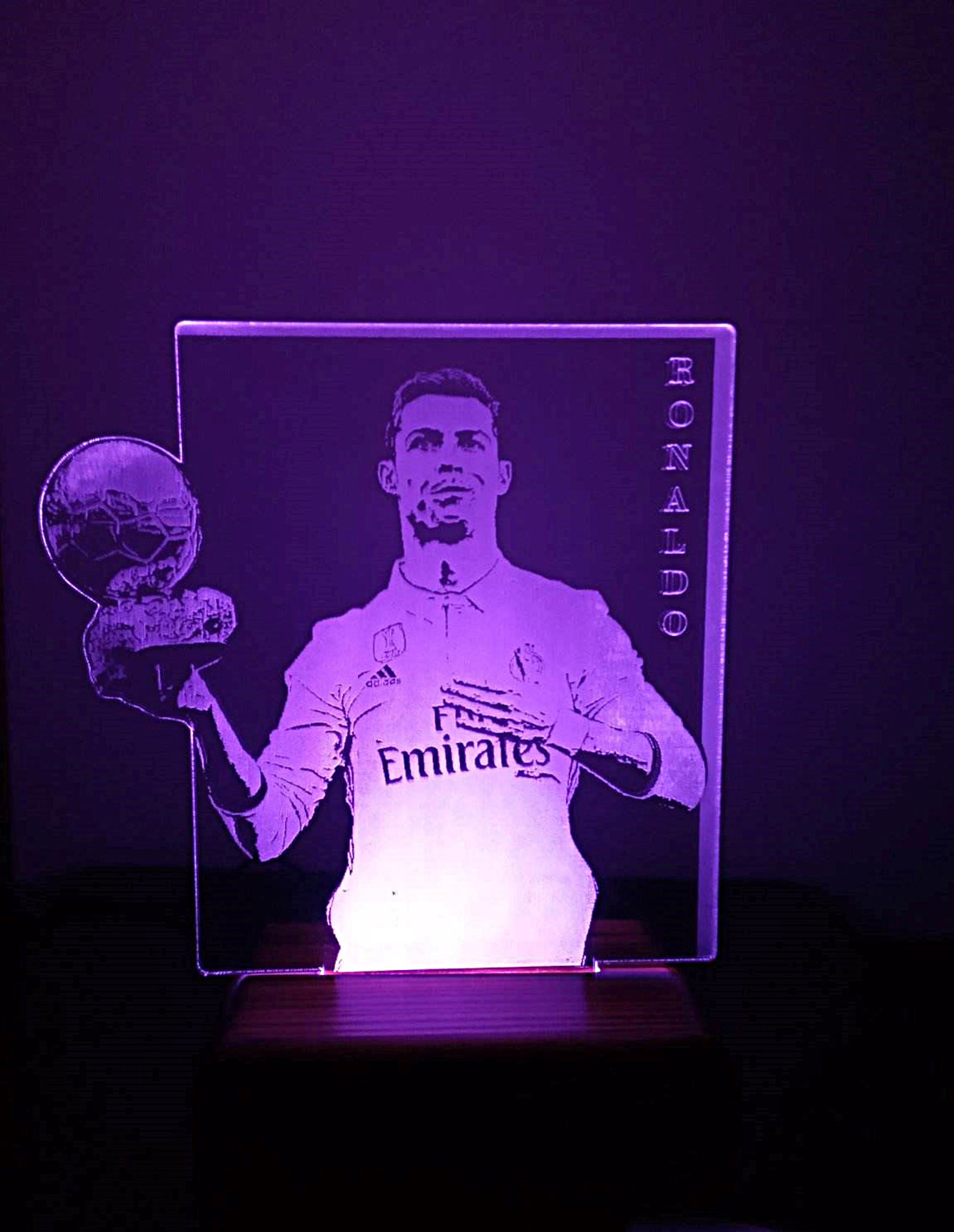 Cristiano Ronaldo Led Lamp. Manchester United Football Player. Gift for ...