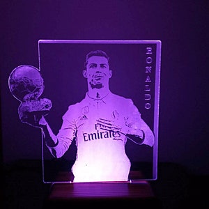 Cristiano Ronaldo Led Lamp. Manchester United Football Player. Gift for ...