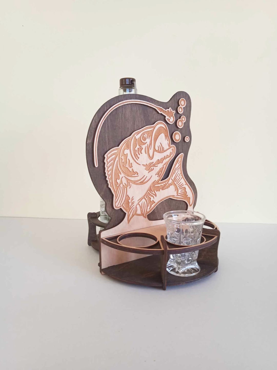 Wooden Wine Stand. Stand for Alcoholic Drinks and Glasses. Home Bar ...