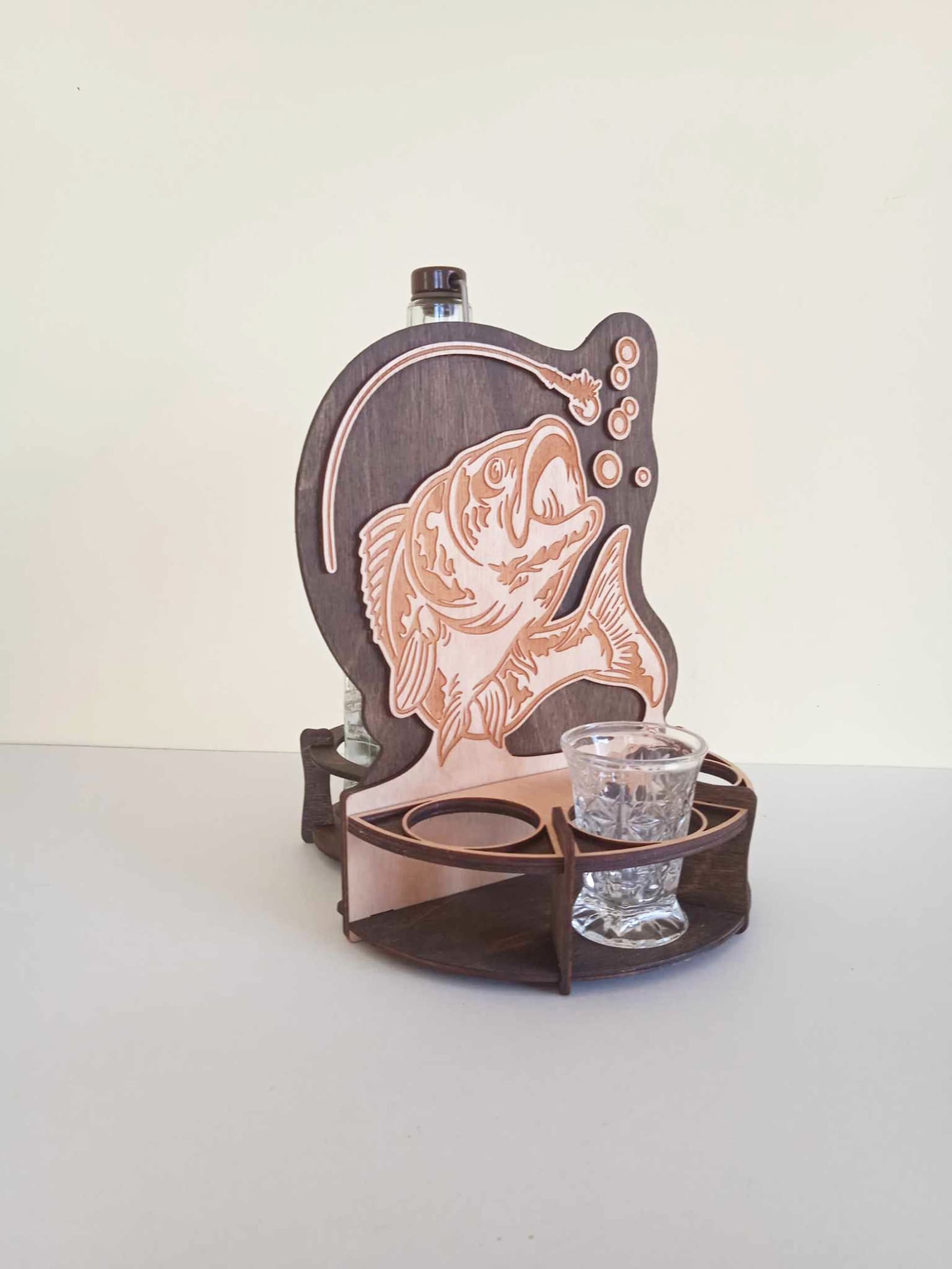 Wooden Wine Stand. Stand for Alcoholic Drinks and Glasses. Home Bar ...