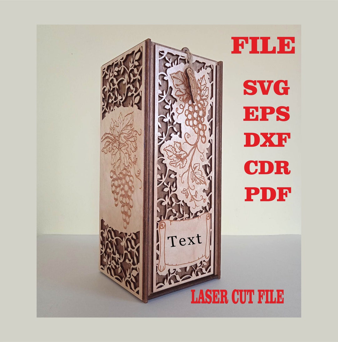 Wine Box Svg. Wine Box File. Digital File for Laser Cut. Dxf Cdr Svg ...